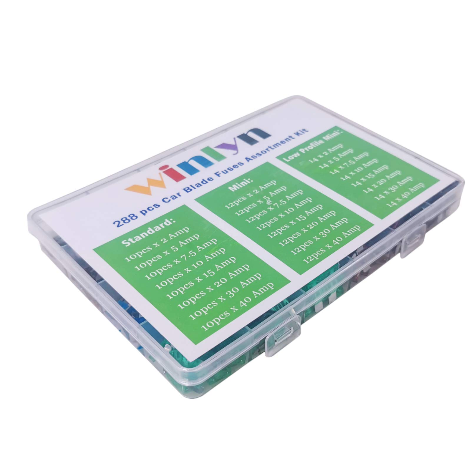 288 Pieces Car Fuses Assortment Kit - Blade Fuses Automotive - Standard & Mini & Low Profile Mini Size (2A/5A/7.5A/10A/15A/ 20A/30A/40AMP/ATC/ATO) Replacement Fuses for Marine, Auto, RV, Boat, Truck