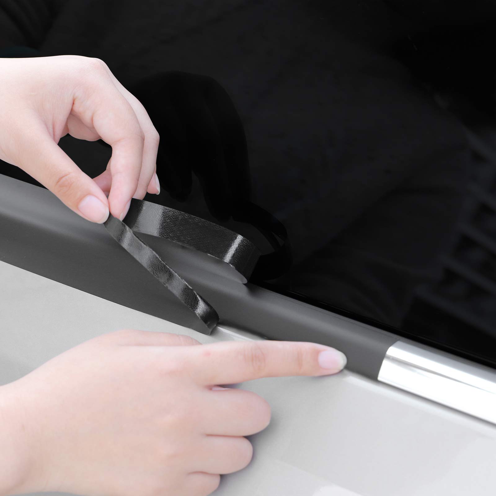 LZLRUN Free Tool Kit Matte Vinyl Tape for Black Out Chrome Delete Window Trim Door Trim (2Inches x 30Feet)