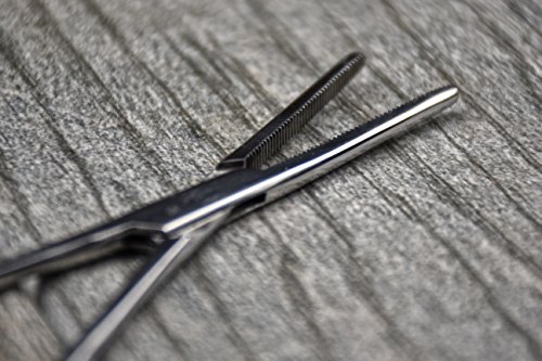 SE 6-¼" Stainless Steel Self-Locking Straight Forceps - 660FS