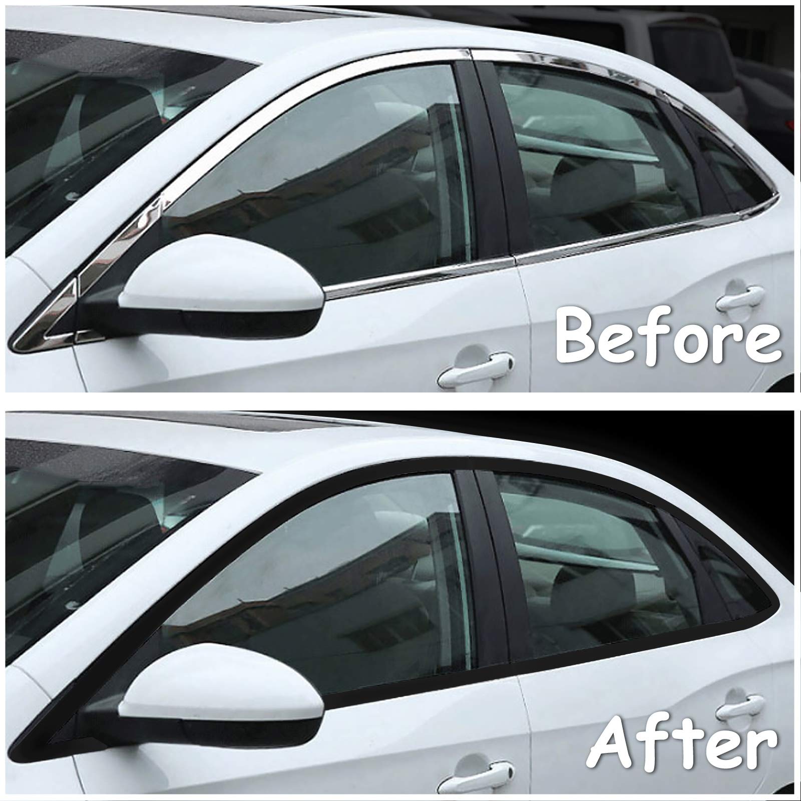 LZLRUN Free Tool Kit Matte Vinyl Tape for Black Out Chrome Delete Window Trim Door Trim (2Inches x 30Feet)