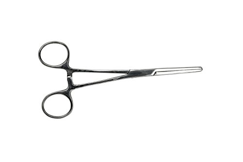 SE 6-¼" Stainless Steel Self-Locking Straight Forceps - 660FS