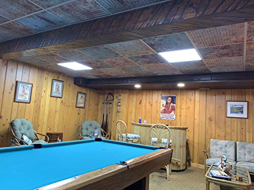 From Plain To Beautiful In Hours 261 Ridged Metal PVC 2' x 4' Lay-in Ceiling Tile (Covers / 8 sq.ft), Old Tin Roof, 1 Piece