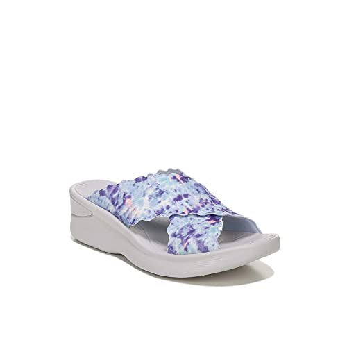 BZees Womens Sahara Slide Sandal Blue Tie Dye Fabric 9.5 M