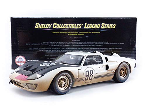 1966 Ford GT-40 MK II #98 White with Black Hood After Race (Dirty Version) 1/18 Diecast Model Car by Shelby Collectibles SC432
