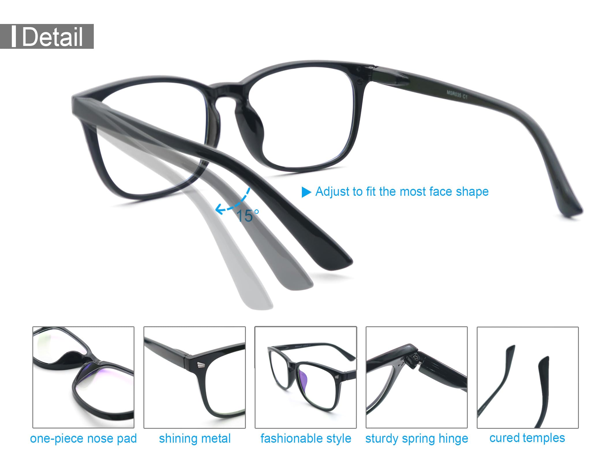 HAPJOYS Women's Reading Glasses Blue Light Blocking Computer Readers +0.75 for Women Blue Ray Cheaters 4 Pack Anti Glare Reduce Eyestrain Protect Eyes