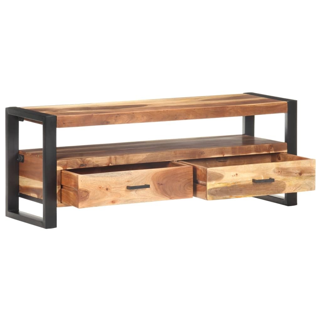 vidaXL TV Stand, TV Unit for Living Room, Sideboard with Shelf, TV Console Media Unit Cupboard, Industrial Style, Solid Wood with Honey Finish