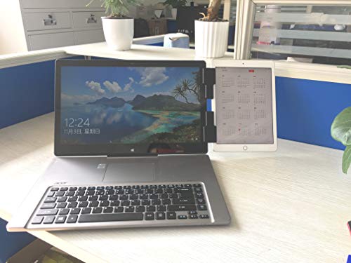 xcivi Phone Tablet to Laptop Clip/ Connect Laptop Clip/ Laptop Side Mount /Duo Screens Mount for Laptop and Monitor (Black - 2pack)