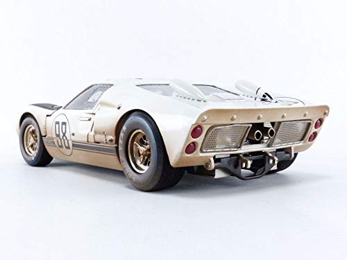 1966 Ford GT-40 MK II #98 White with Black Hood After Race (Dirty Version) 1/18 Diecast Model Car by Shelby Collectibles SC432