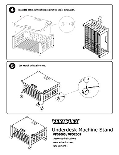 Vertiflex Mobile Underdesk Machine Stand, 21 x 17 x 11 Inches, Black (VF52009), One Size