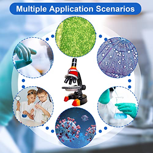Microscope Kit for Kids 8-12,Ideal Science Experiment Toys for Boy Girl.Student Educational STEM Project,1250x Beginner Microscope,7X Magnifier Set to Child Activities.Gift Package for Age 8 9 10 11
