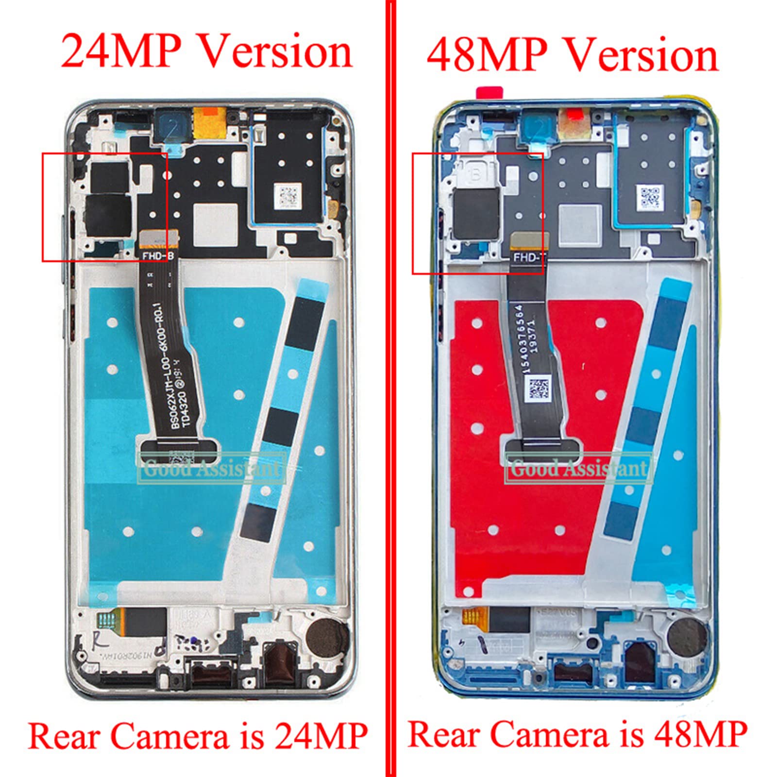 Screen Replacement for Huawei P30 Lite MAR-LX3A 24MP 6.15" LCD Display Touch Digitizer Assembly with Tools (Black with Frame)