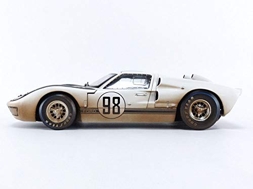 1966 Ford GT-40 MK II #98 White with Black Hood After Race (Dirty Version) 1/18 Diecast Model Car by Shelby Collectibles SC432