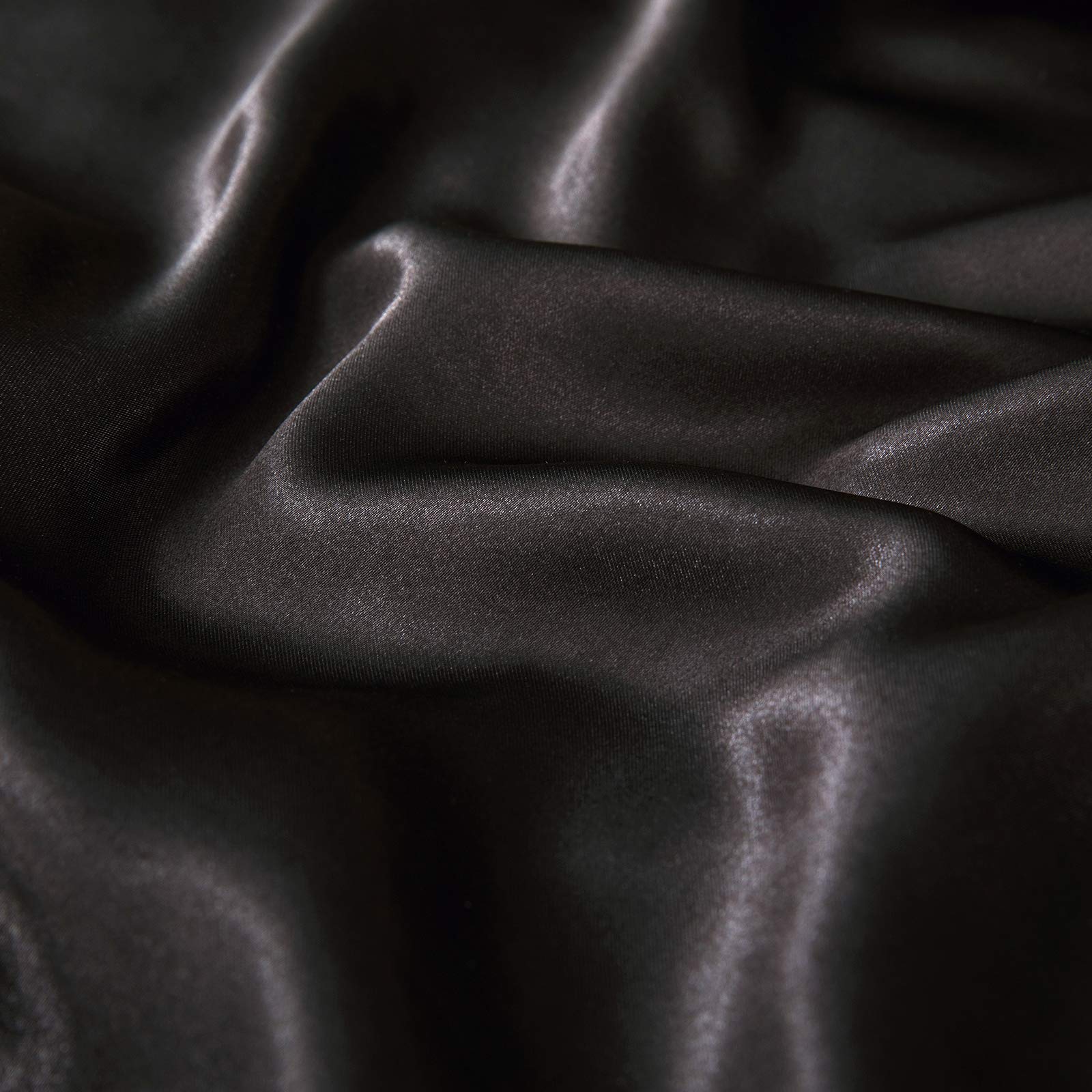 P Pothuiny 5 Pieces Satin Duvet Cover Full/Queen Size Set, Luxury Silky Like Black Duvet Cover Bedding Set with Zipper Closure, 1 Duvet Cover + 4 Pillow Cases (No Comforter)