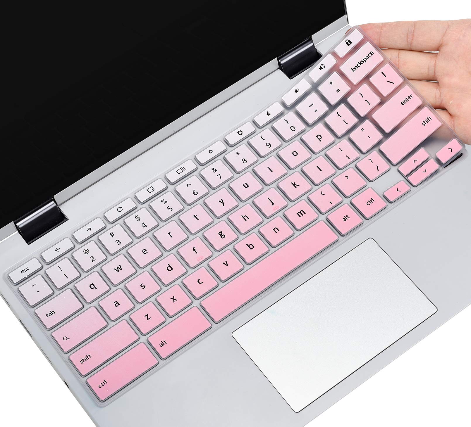 Keyboard Cover Skin for Lenovo Chromebook Flex 3 11"/IdeaPad 3 Chromebook 11.6 / Spin X360 Chromebook/Chromebook Flex 5 5i 13 / Chromebook C330 C340 100e 300e 500e 11.6, Ombre Pink