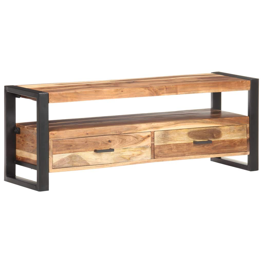 vidaXL TV Stand, TV Unit for Living Room, Sideboard with Shelf, TV Console Media Unit Cupboard, Industrial Style, Solid Wood with Honey Finish