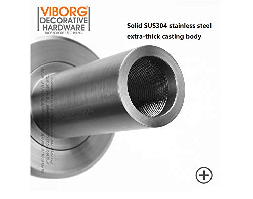 VIBORG Deluxe Solid Sus304 Stainless Steel Extra-Thick Casting Heavy Duty Adjustable Powerful Floor or Wall Mount Mounted Magnetic Doorstops Door Stopper Door Stop (1)