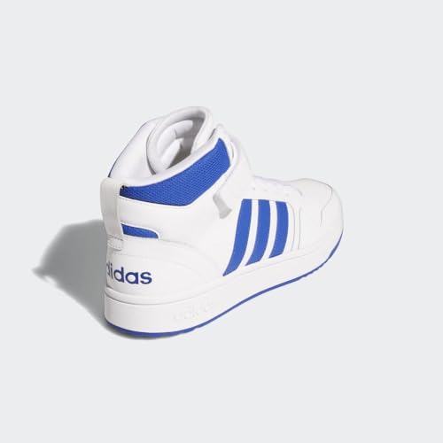 adidas Men's Postmove Mid Basketball Shoe, White/Team Royal Blue/Grey, 8