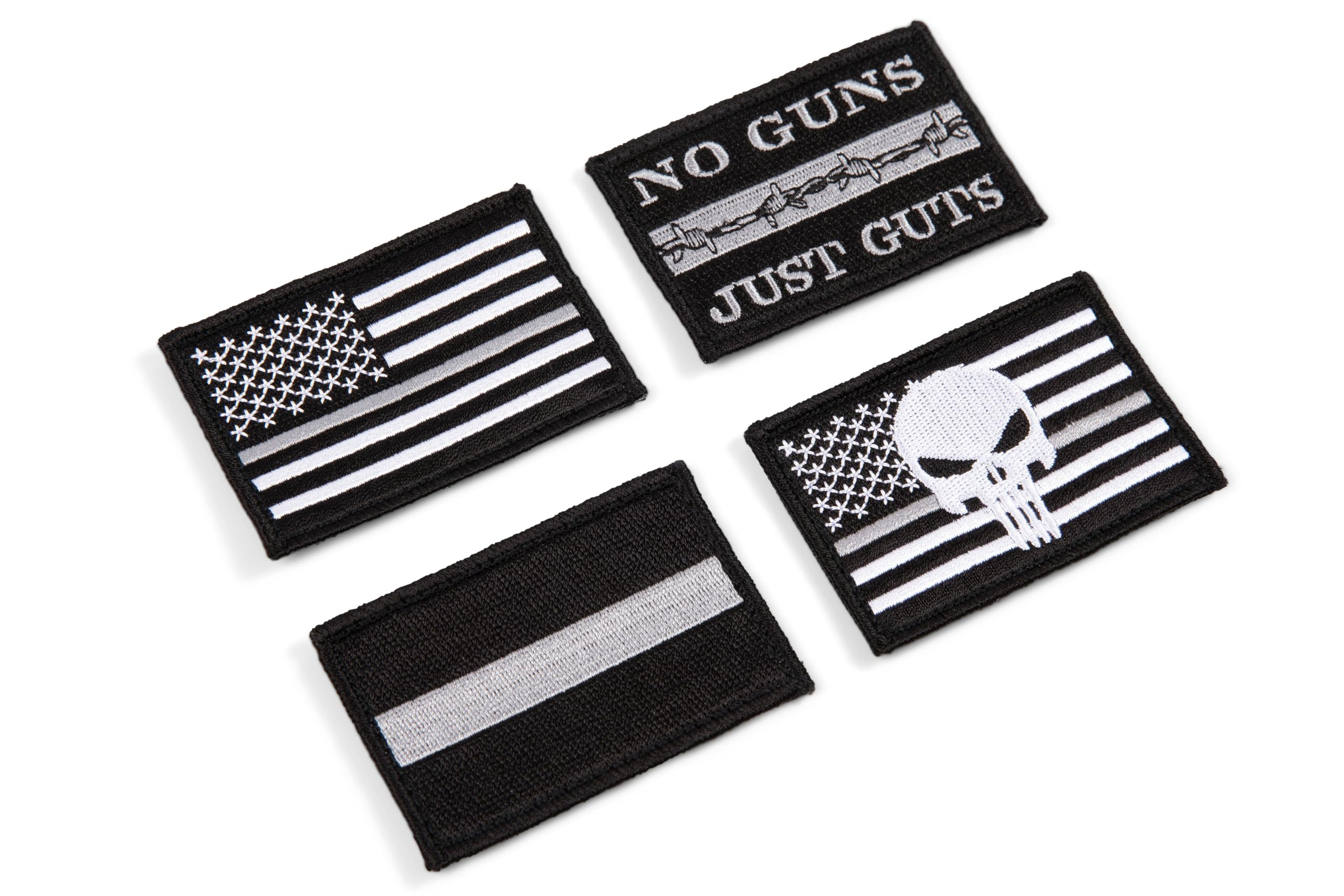 Great 1 Thin Grey-Gray Line American Flag Patch 4-Pack, Correctional Officer, 2x3 inch, Hook and Loop Fastener/Backing, Tactical Accessory for Clothing-Jackets-Hats-Backpacks