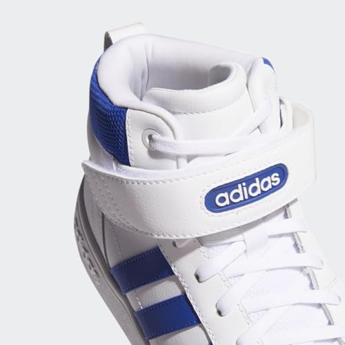 adidas Men's Postmove Mid Basketball Shoe, White/Team Royal Blue/Grey, 8