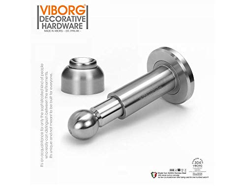 VIBORG Deluxe Solid Sus304 Stainless Steel Extra-Thick Casting Heavy Duty Adjustable Powerful Floor or Wall Mount Mounted Magnetic Doorstops Door Stopper Door Stop (1)