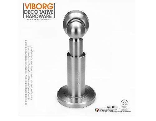 VIBORG Deluxe Solid Sus304 Stainless Steel Extra-Thick Casting Heavy Duty Adjustable Powerful Floor or Wall Mount Mounted Magnetic Doorstops Door Stopper Door Stop (1)