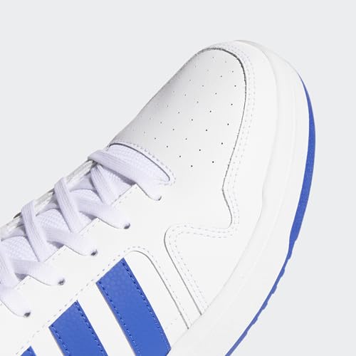 adidas Men's Postmove Mid Basketball Shoe, White/Team Royal Blue/Grey, 8