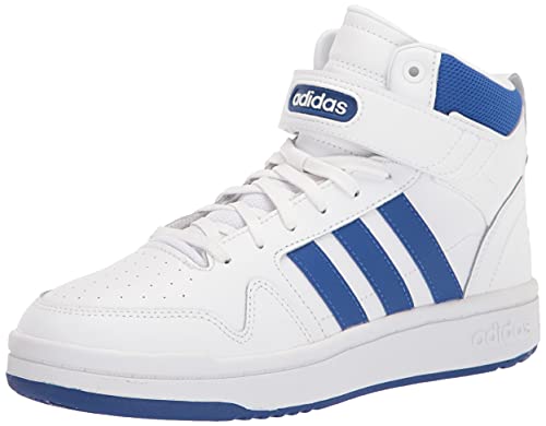adidas Men's Postmove Mid Basketball Shoe, White/Team Royal Blue/Grey, 8