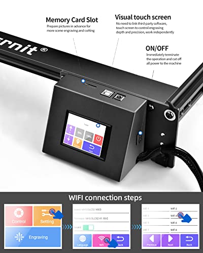 Laser Engraver SMERNIT S2, 40W High Accuracy Laser Engraving Machine with LED Touchscreen, 5W-5.5W Output Power Laser Engraver and Cutter for Wood, Metal, Acrylic, Leather