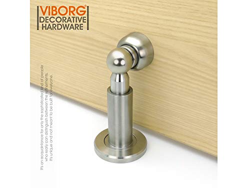 VIBORG Deluxe Solid Sus304 Stainless Steel Extra-Thick Casting Heavy Duty Adjustable Powerful Floor or Wall Mount Mounted Magnetic Doorstops Door Stopper Door Stop (1)
