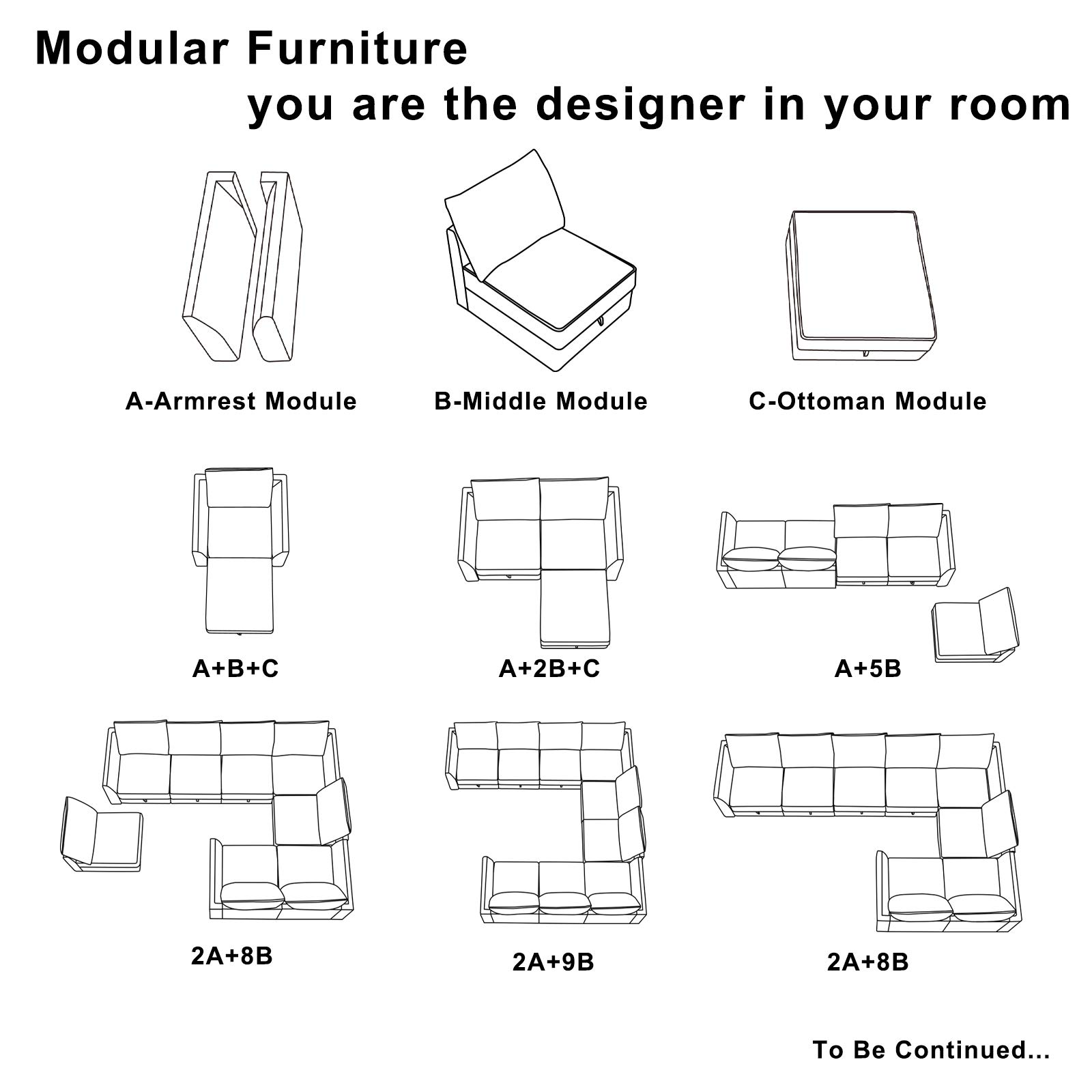 HONBAY Modern Fabric Middle Module for Modular Sofa Customizable Sectional Sofa Couch Accent Armless Chair, Aqua Blue