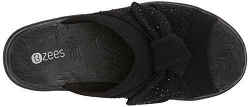 BZees womens Smile Bright Slide Sandal, Black Sparkle, 9.5 US
