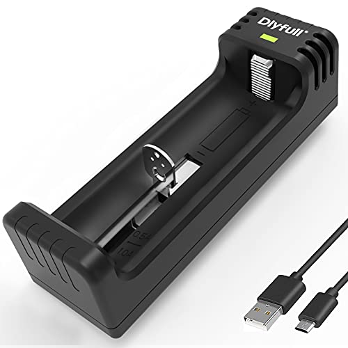 18650 Battery Charger, Dlypow 2 Bays Battery Charger with Auto-Charging Current for IMR/ICR Li-ion 22650 18650 18490 17500 RCR123 14500 and 1.2V Ni-MH Ni-CD AA AAA Rechargeable Batteries