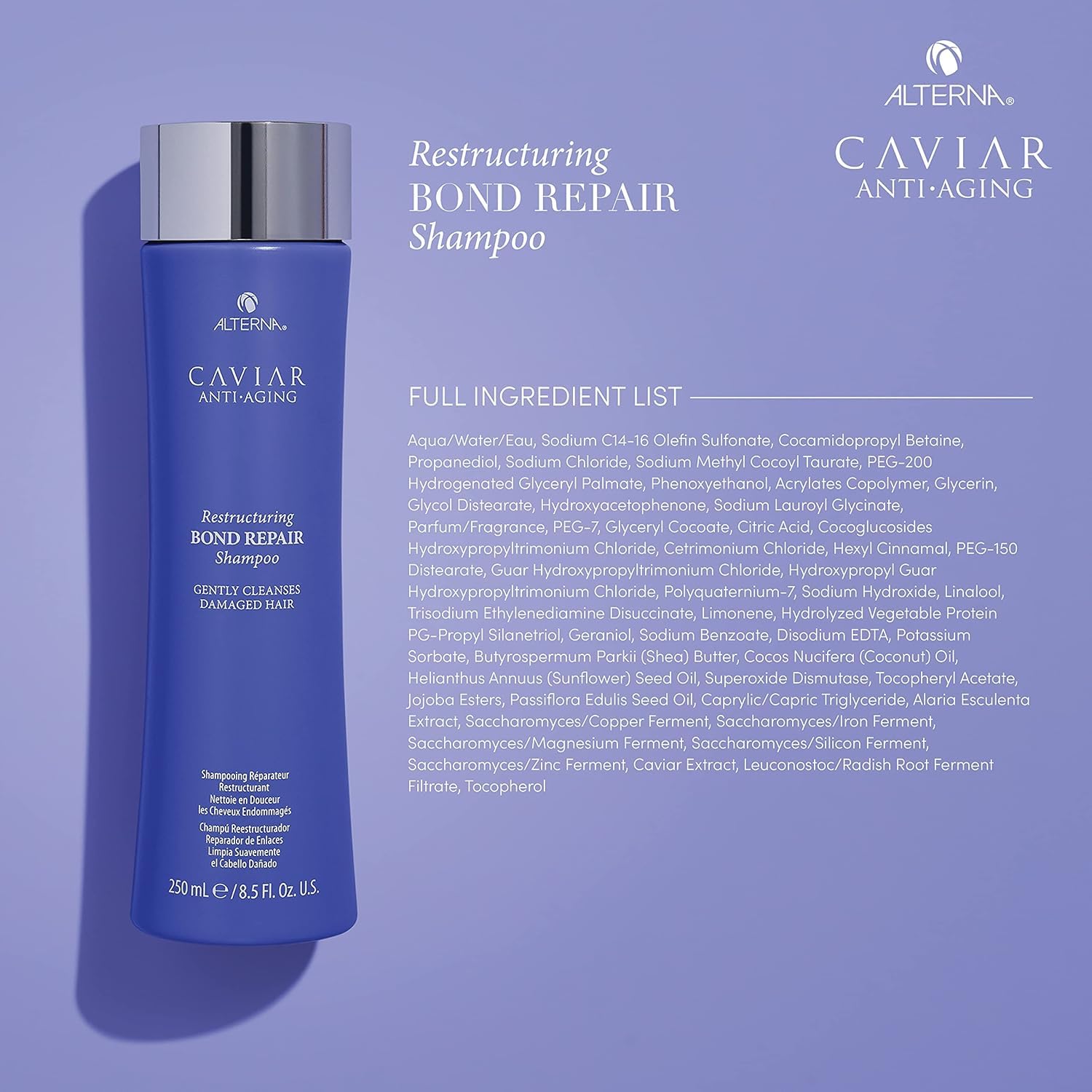 Alterna Haircare Caviar Anti-Aging Restructuring Bond Repair Shampoo and Conditioner, 1.35 Fl Oz (Pack of 2)