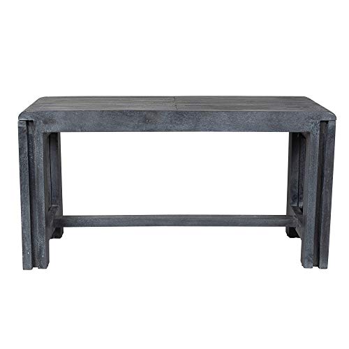 East at Main Bench, Extendable Bench Made of Solid Mango Wood, can Extend from 35" to 60" (Black)