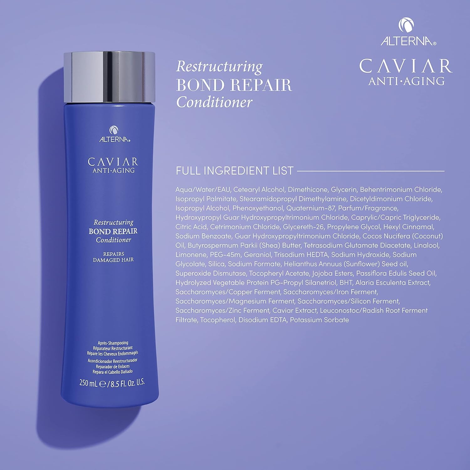Alterna Haircare Caviar Anti-Aging Restructuring Bond Repair Shampoo and Conditioner, 1.35 Fl Oz (Pack of 2)