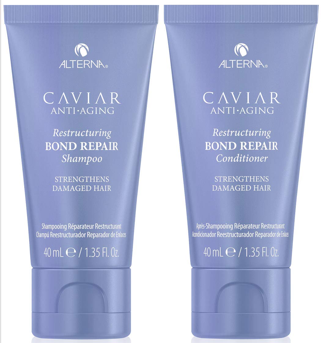 Alterna Haircare Caviar Anti-Aging Restructuring Bond Repair Shampoo and Conditioner, 1.35 Fl Oz (Pack of 2)