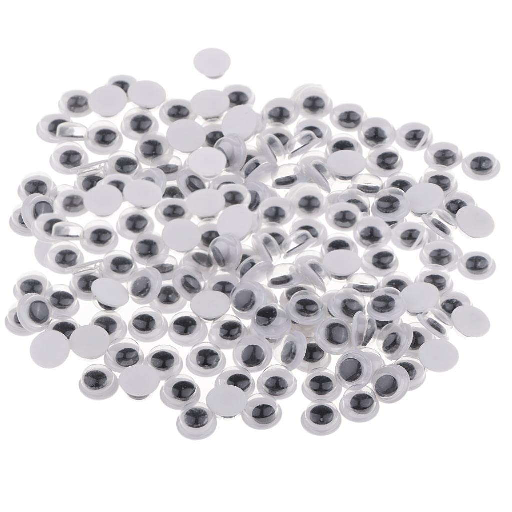 DYNWAVE Wiggle Eye Round Moving Wiggly Wobbly Googly Eyes Kids Favorite Craft Toys, 6mm 200pieces