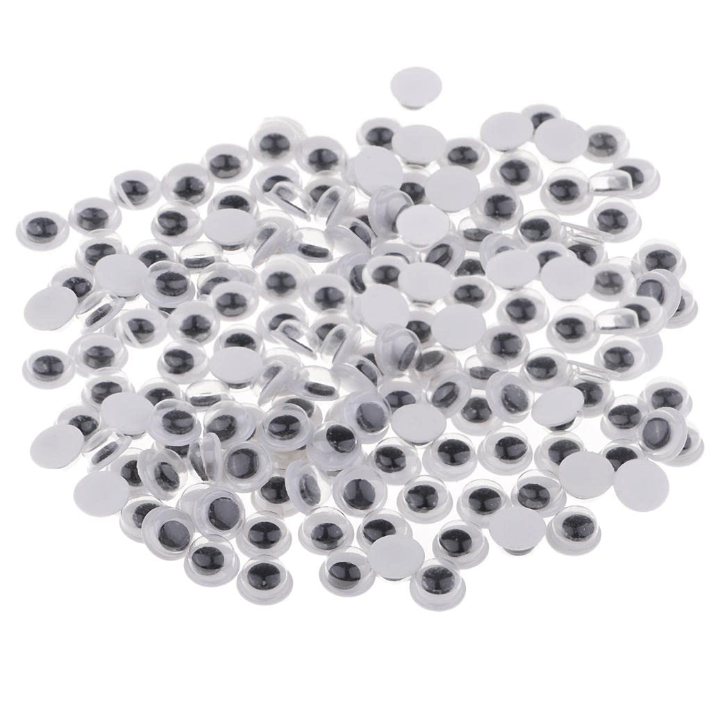 DYNWAVE Wiggle Eye Round Moving Wiggly Wobbly Googly Eyes Kids Favorite Craft Toys, 6mm 200pieces