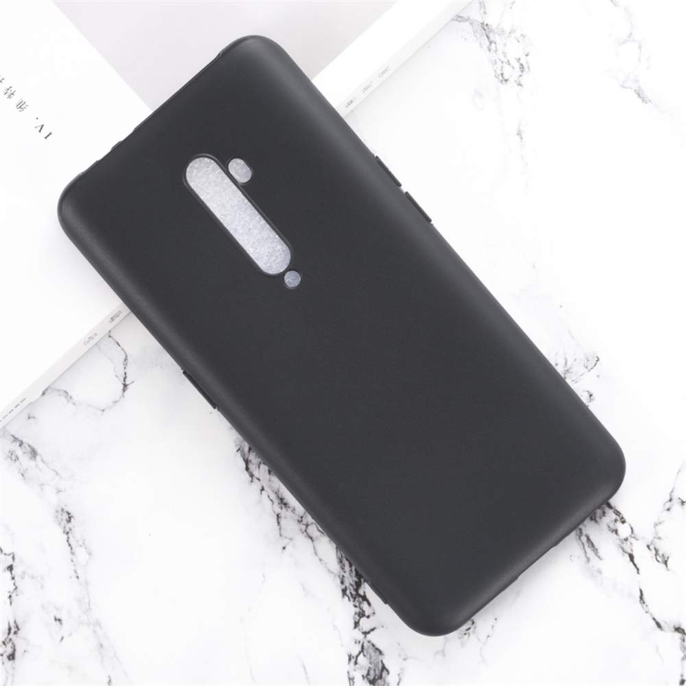 Shantime Oppo Reno 2 Case, Scratch Resistant Soft TPU Back Cover Shockproof Silicone Gel Rubber Bumper Anti-Fingerprints Full-Body Protective Case Cover for Oppo Reno 2 (Black)