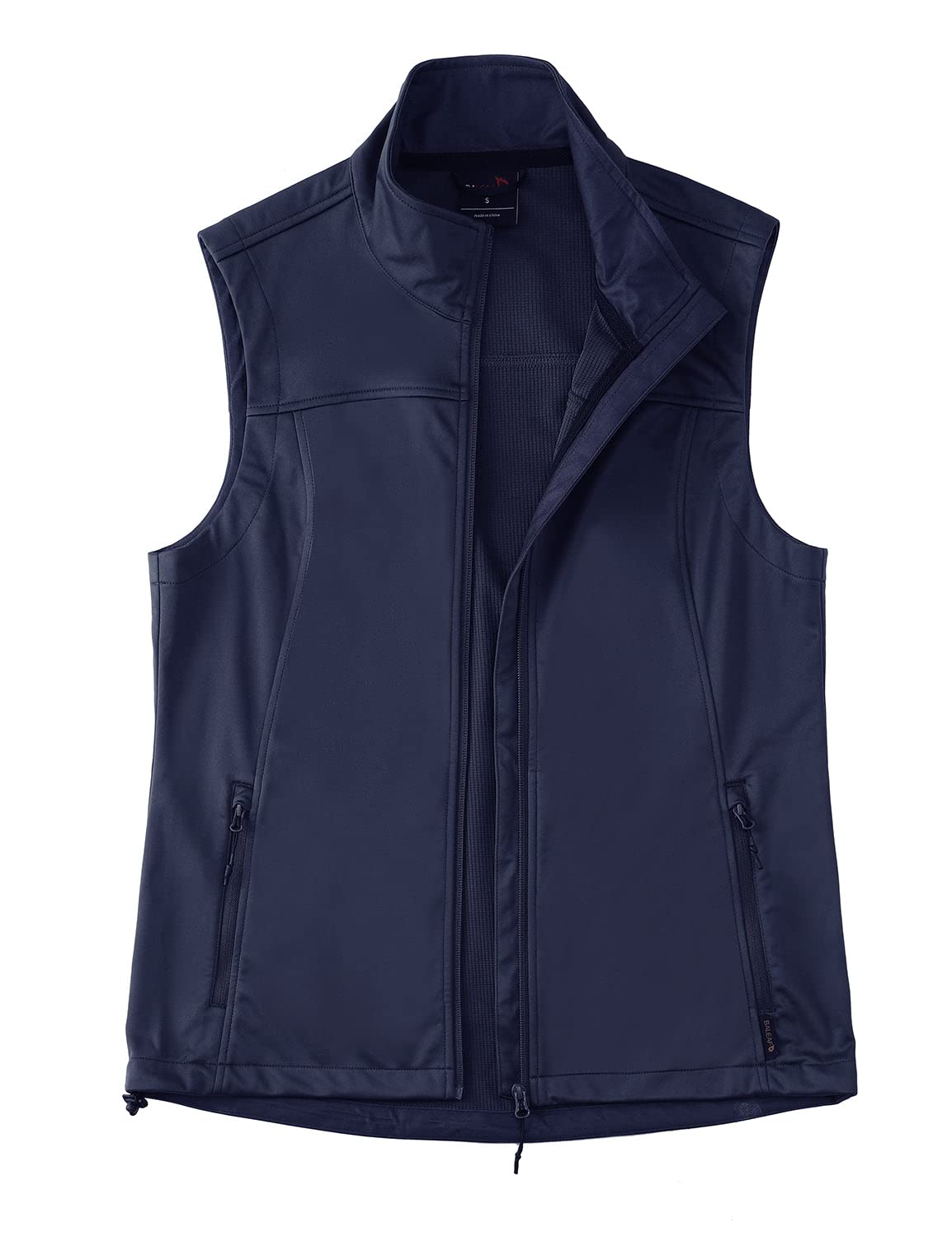 baleaf Women's Lightweight Vest Softshell Sleeveless Jacket Windproof Stand Collar with Zipper Pockets Running Hiking Golf Navy Blue L