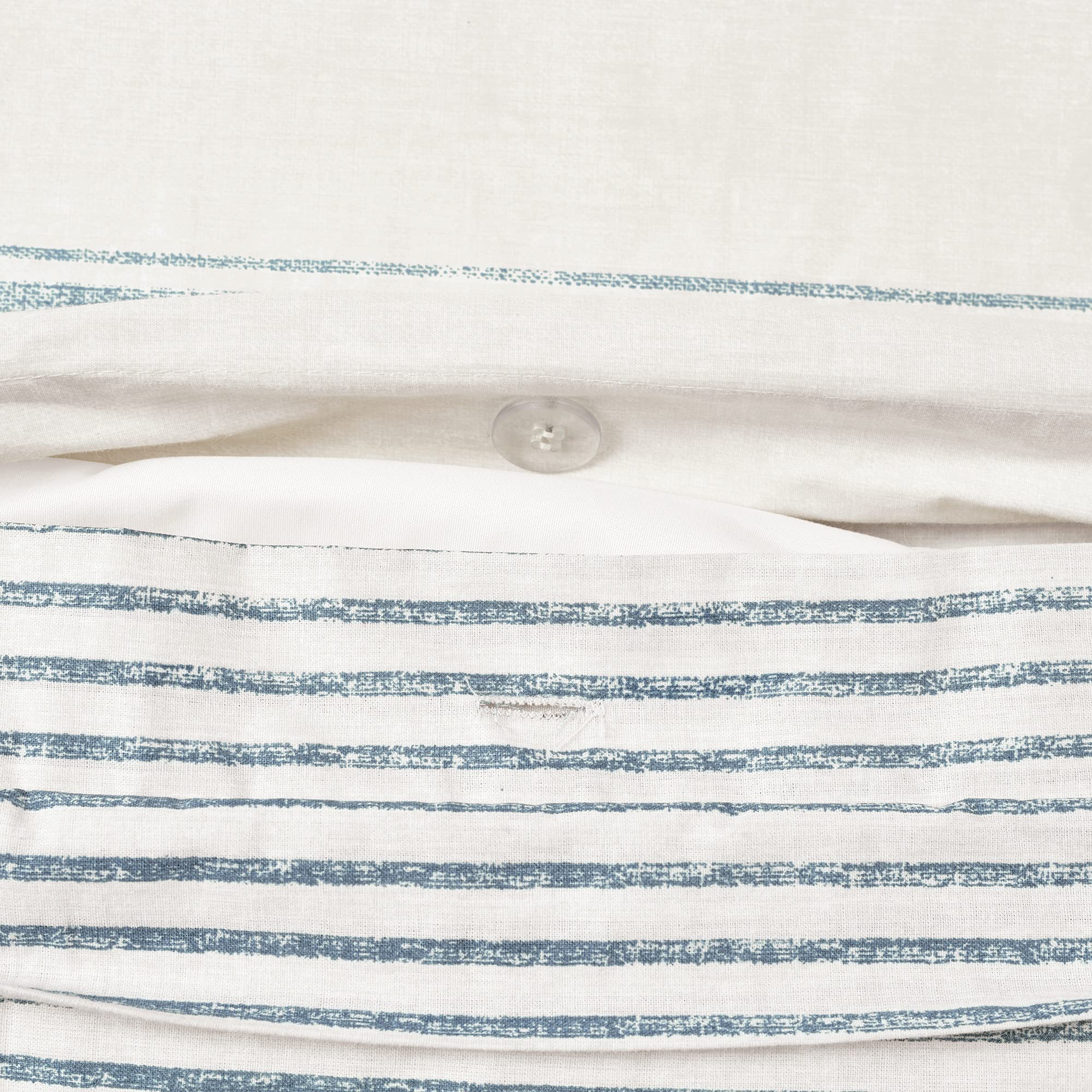 Lush Decor Comforter Farmhouse Stripe, King, Blue