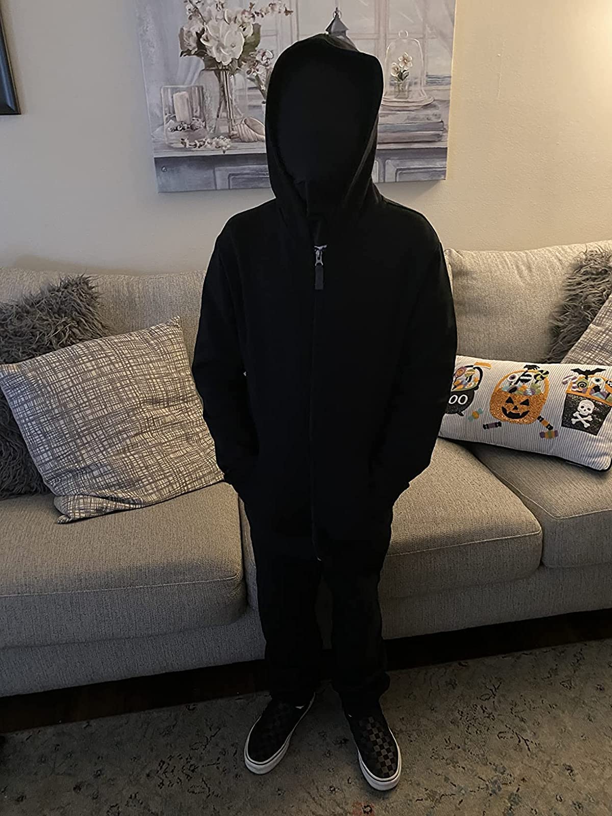 HOMELEX 2 Pieces Full Face Mask, 2nd Skin Masks,Halloween Spandex Hood for Unisex Cloth-Black
