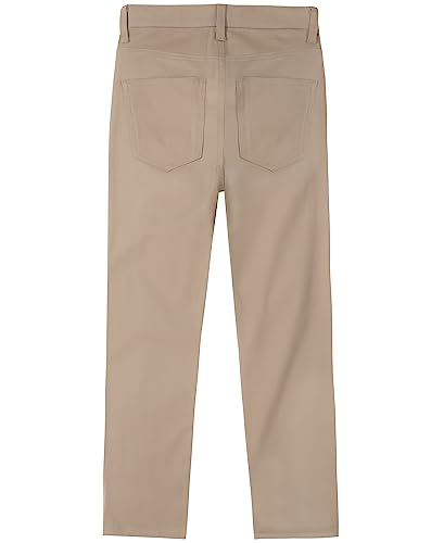 Nautica boys Flat Front Stretch Twill Chino Khaki Pants, Khaki 5-pocket, 12 US