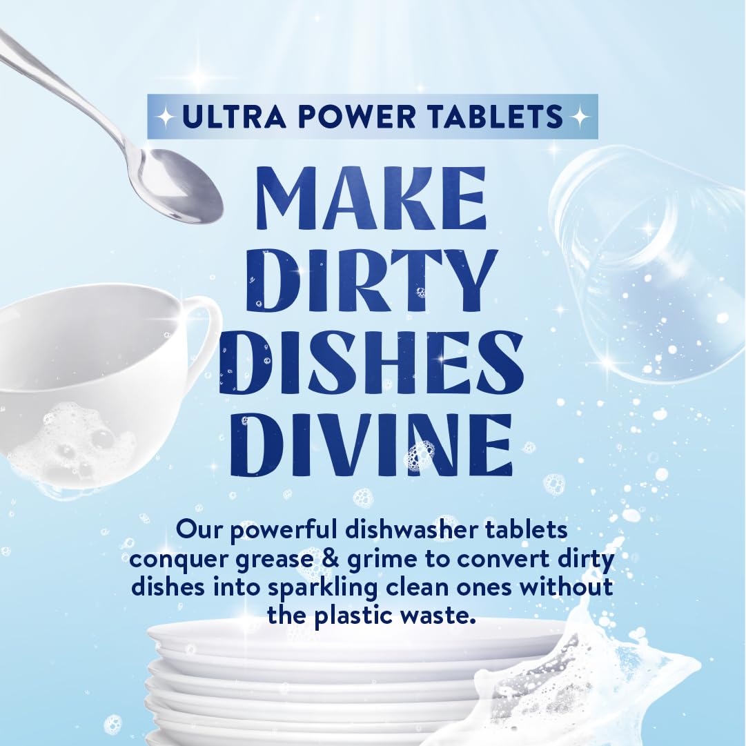 Cleancult Ultra Power Dishwasher Detergent Pods for Sparkling Streak-Free Shine, All-In-One, No Plastic Waste, 32 Count