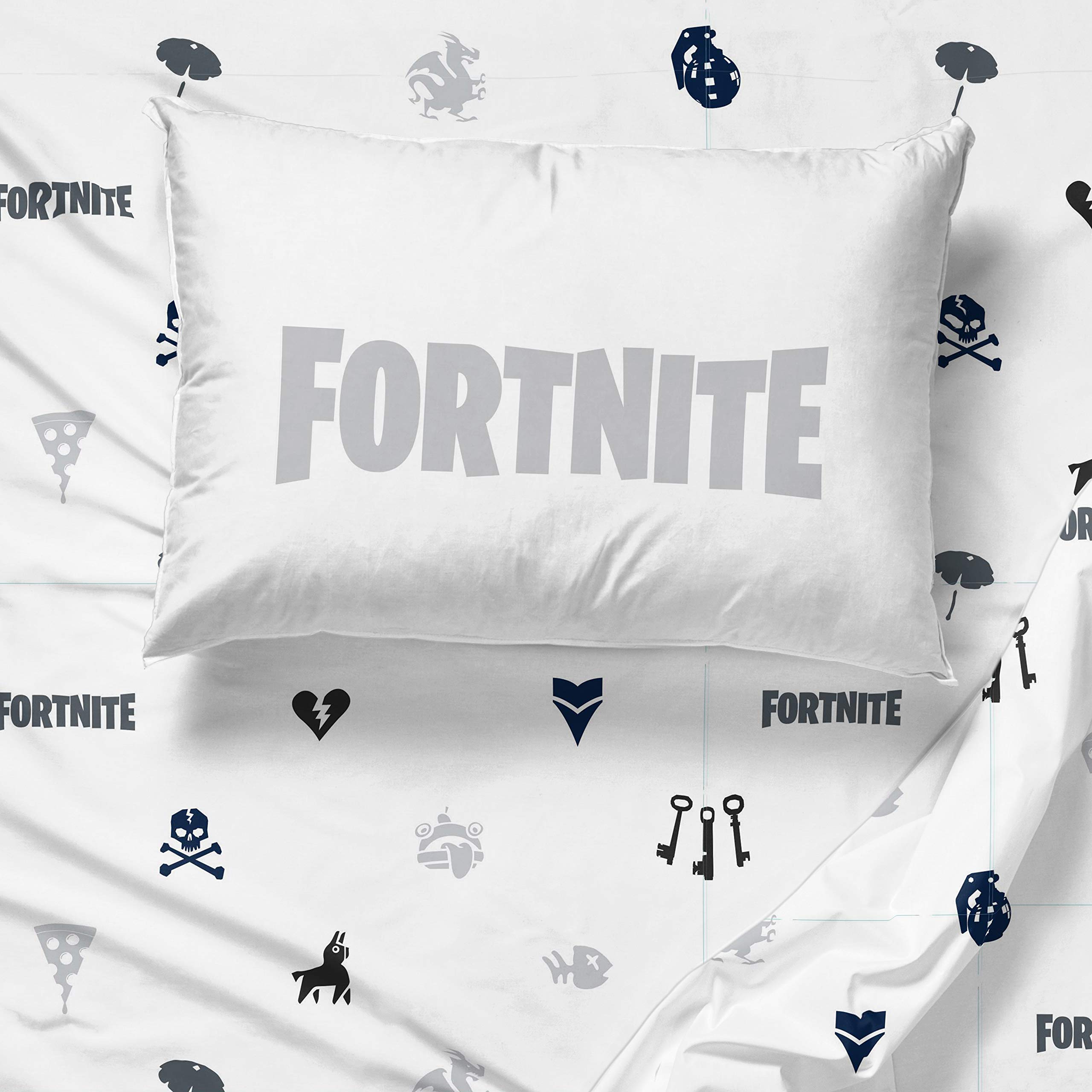 Jay Franco Fortnite Neon Stripe Twin XL Sheet Set - 3 Piece Set Super Soft and Cozy Kid’s Bedding - Fade Resistant Microfiber Sheets (Official Fortnite Product)