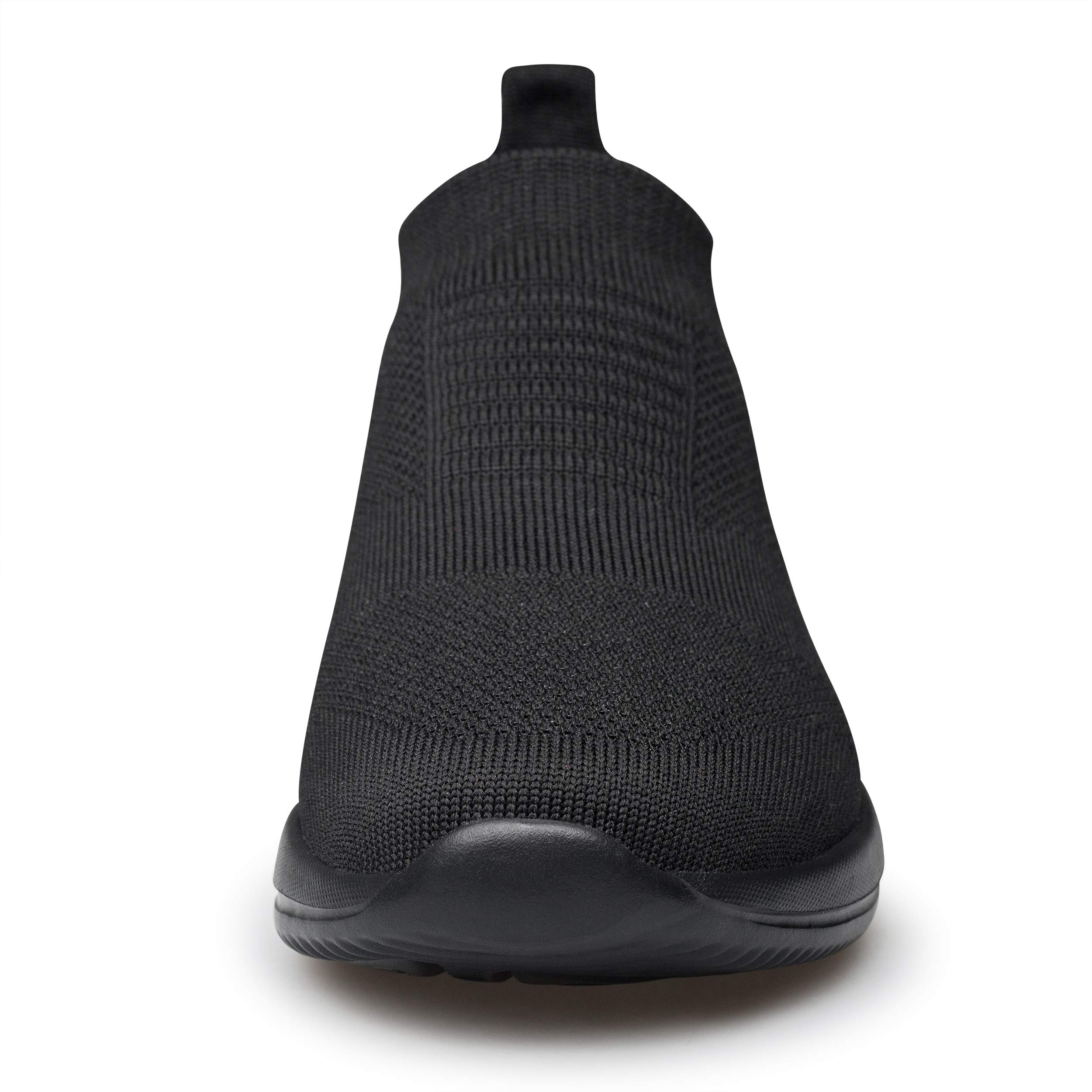 Vidbiv Men Slip on Casual Trainers Walking Shoes - Breathable Slip-on Lightweight Comfortable Tennis Mesh Sneaker Allblack