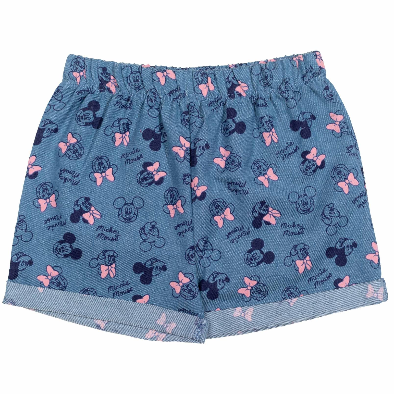 Disney Minnie Mouse Toddler Girls Graphic T-Shirt & Shorts Light Pink/Light Blue 5T