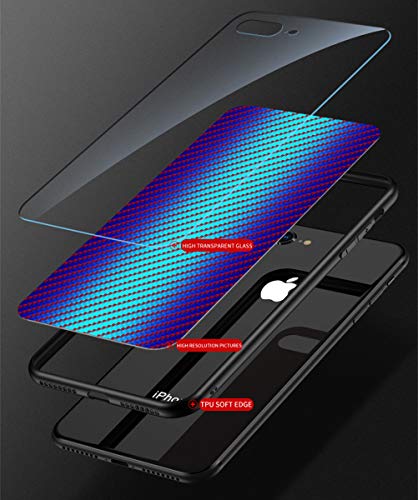 Grandcase Oppo Reno 2 Case,Ultra-Thin Advanced Carbon Fiber Texture Gradient Glass Box Scratch Resistant Tempered Glass Back Cover Case for Oppo Reno 2 6.5" -Gold
