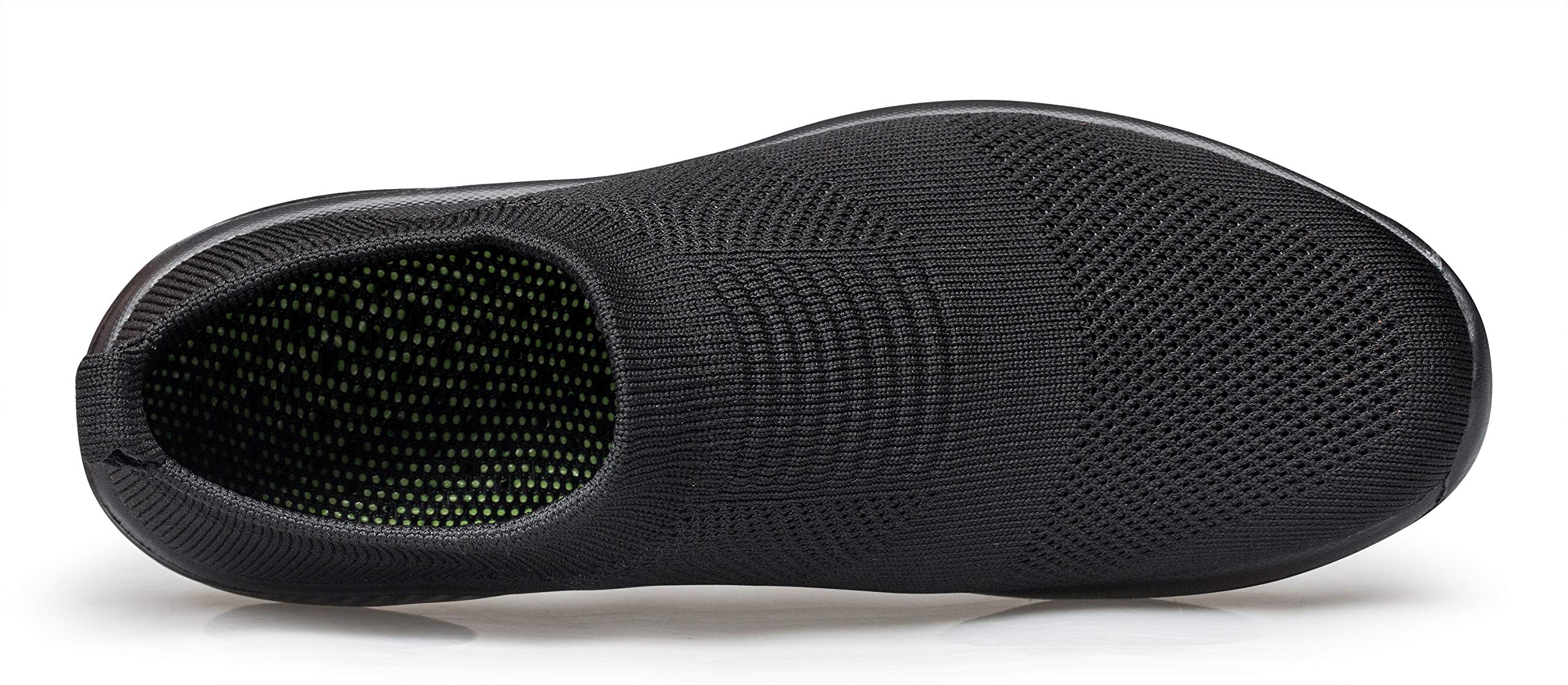 Vidbiv Men Slip on Casual Trainers Walking Shoes - Breathable Slip-on Lightweight Comfortable Tennis Mesh Sneaker Allblack