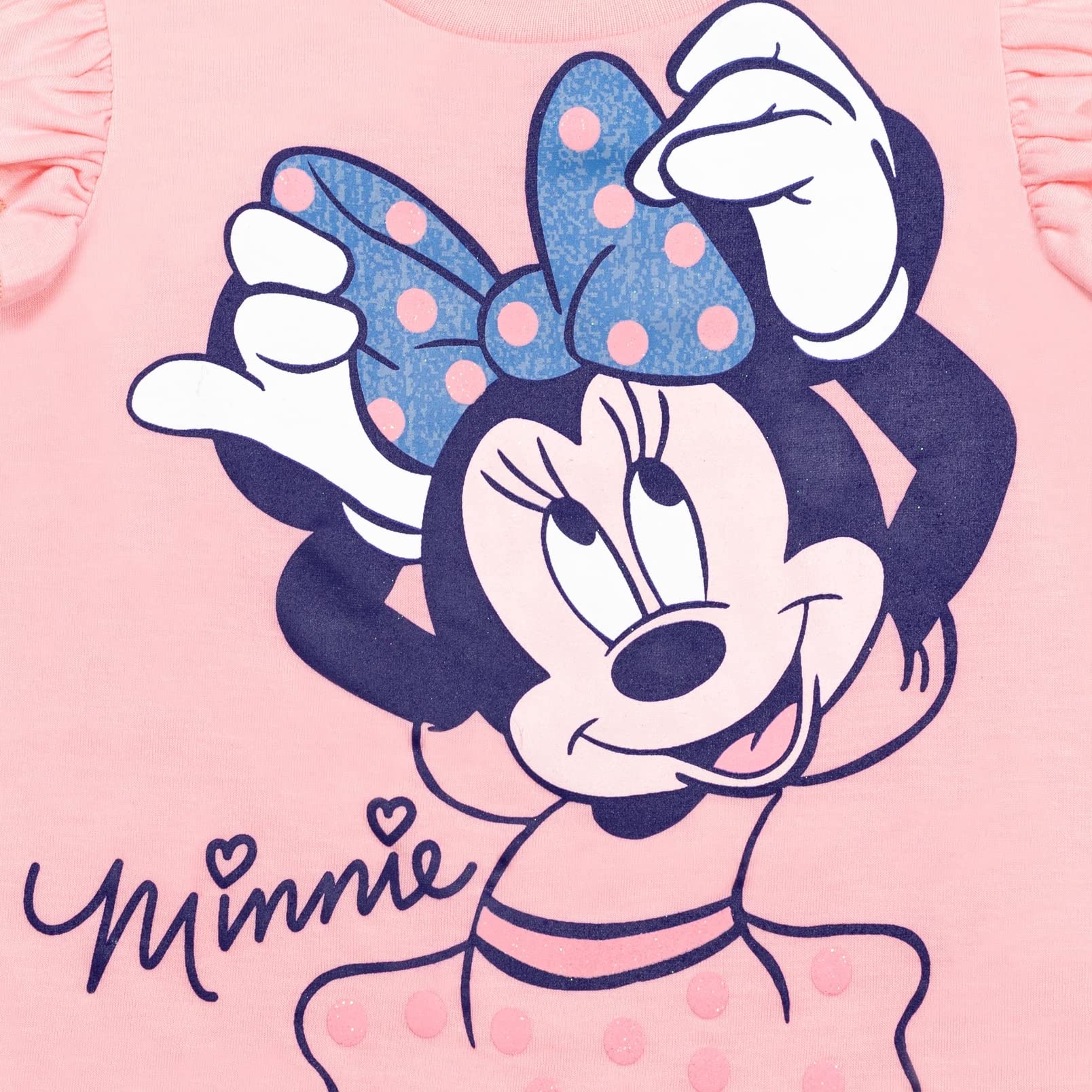 Disney Minnie Mouse Toddler Girls Graphic T-Shirt & Shorts Light Pink/Light Blue 5T